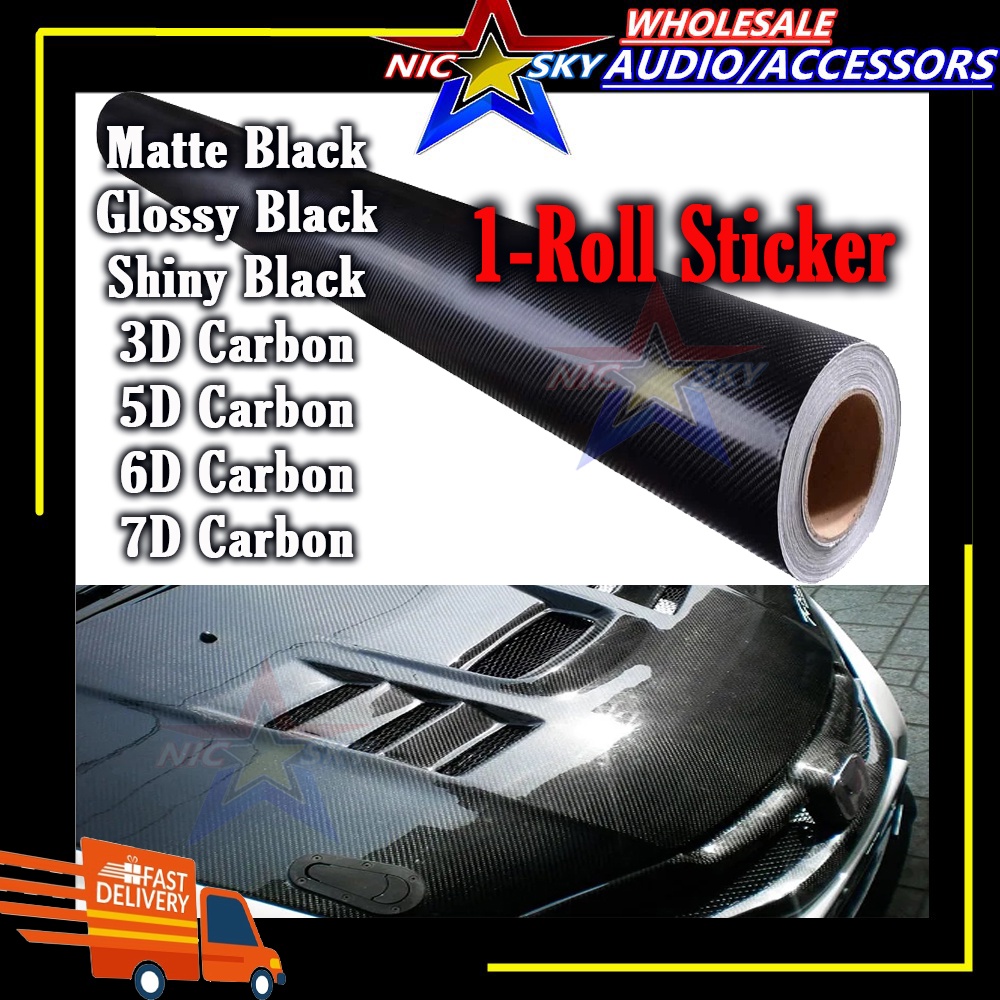 1~ROLL STICKER GLOSSY/MATTE/SHING/CARBON 3D 5D 6D 7D VINYL 152CM ...
