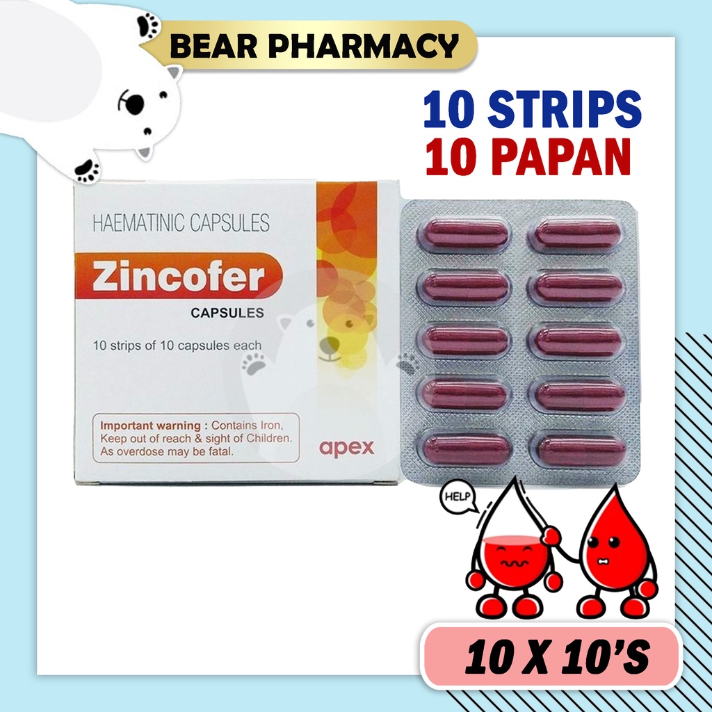 ZINCOFER Capsules 10x10's - 1 Box [Exp: 01/2025] Haematinic, Anemia ...