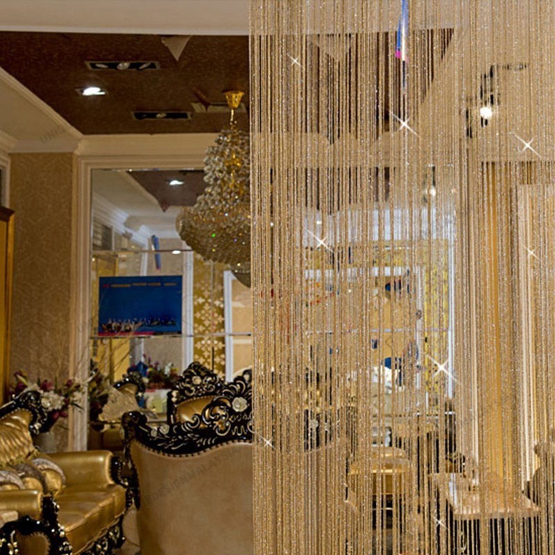 1m*2m Silver Leather Line Curtain String Door Window Decoration Crystal ...