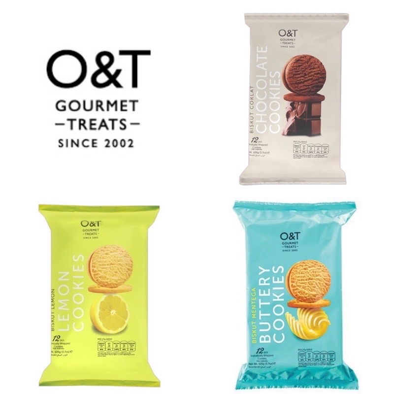 O&T Gourmet Treats Cookies 105g Chocolate Cookies/Butter Buttery ...