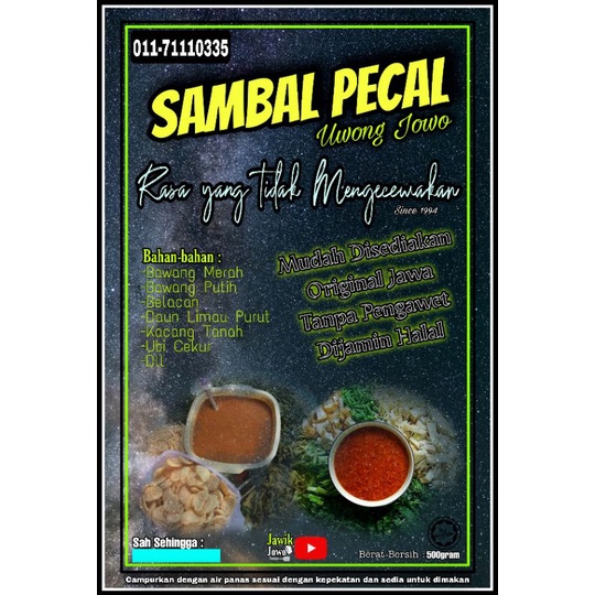 SAMBAL PECAL JAWA | ORIGINAL JAWA by Chef Jawik Jowo | Shopee Malaysia