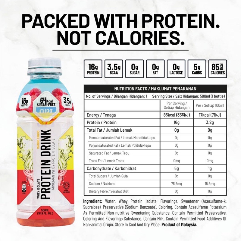 1st Malaysia Ready to Drink OPI Protein Whey Water HALAL Ready to Drink ...