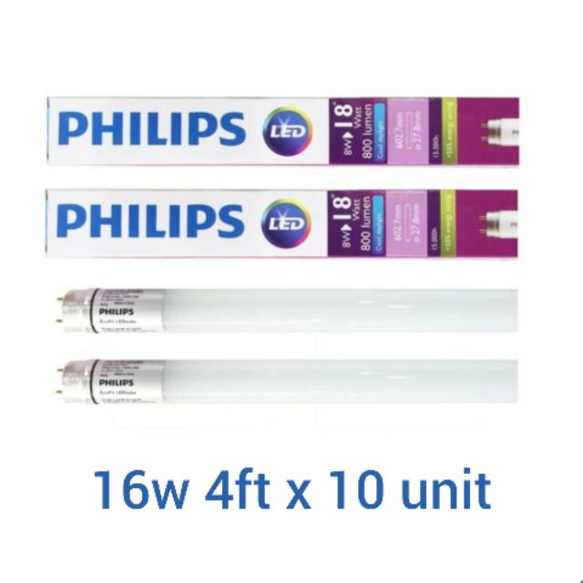 PHILIPS ECOFIT 16W/765 T8 LED TUBE COOL DAYLIGHT 1200MM 10 UNIT | Shopee Malaysia