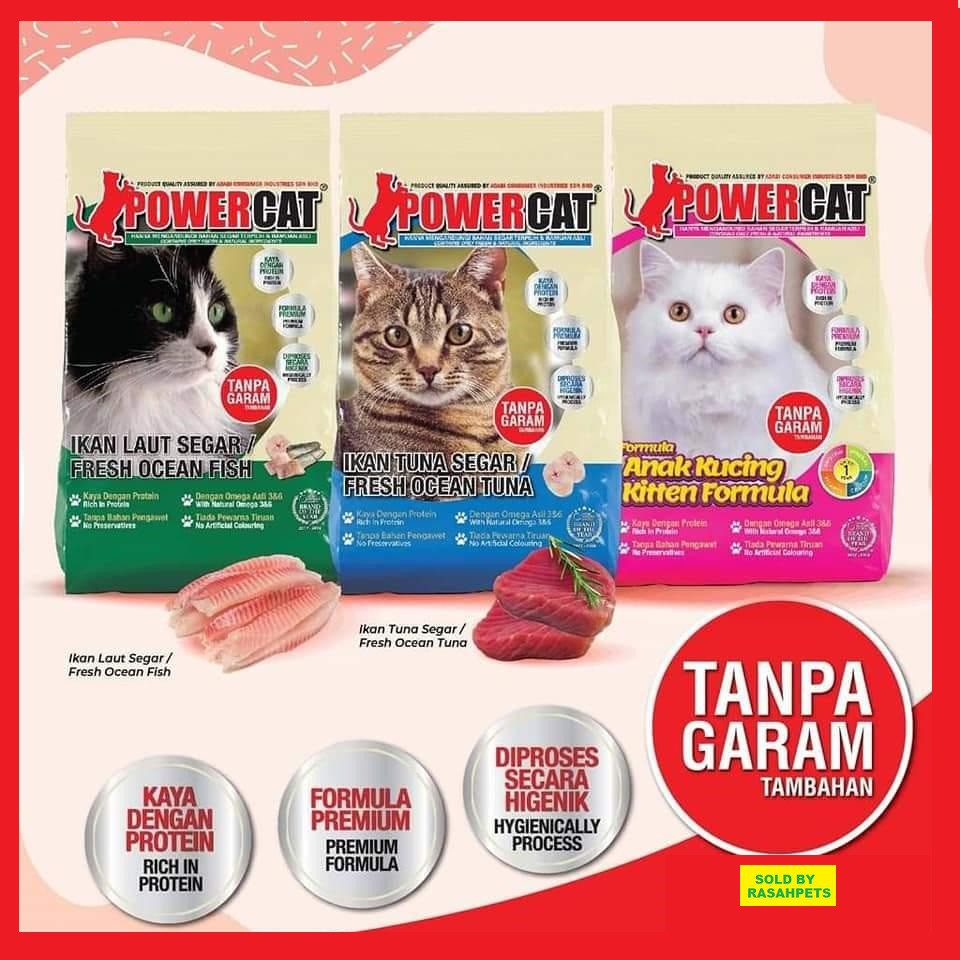 Power cat Tuna/Ocean fish 1.3kg makanan kucing power cat 1.3kg | Shopee ...