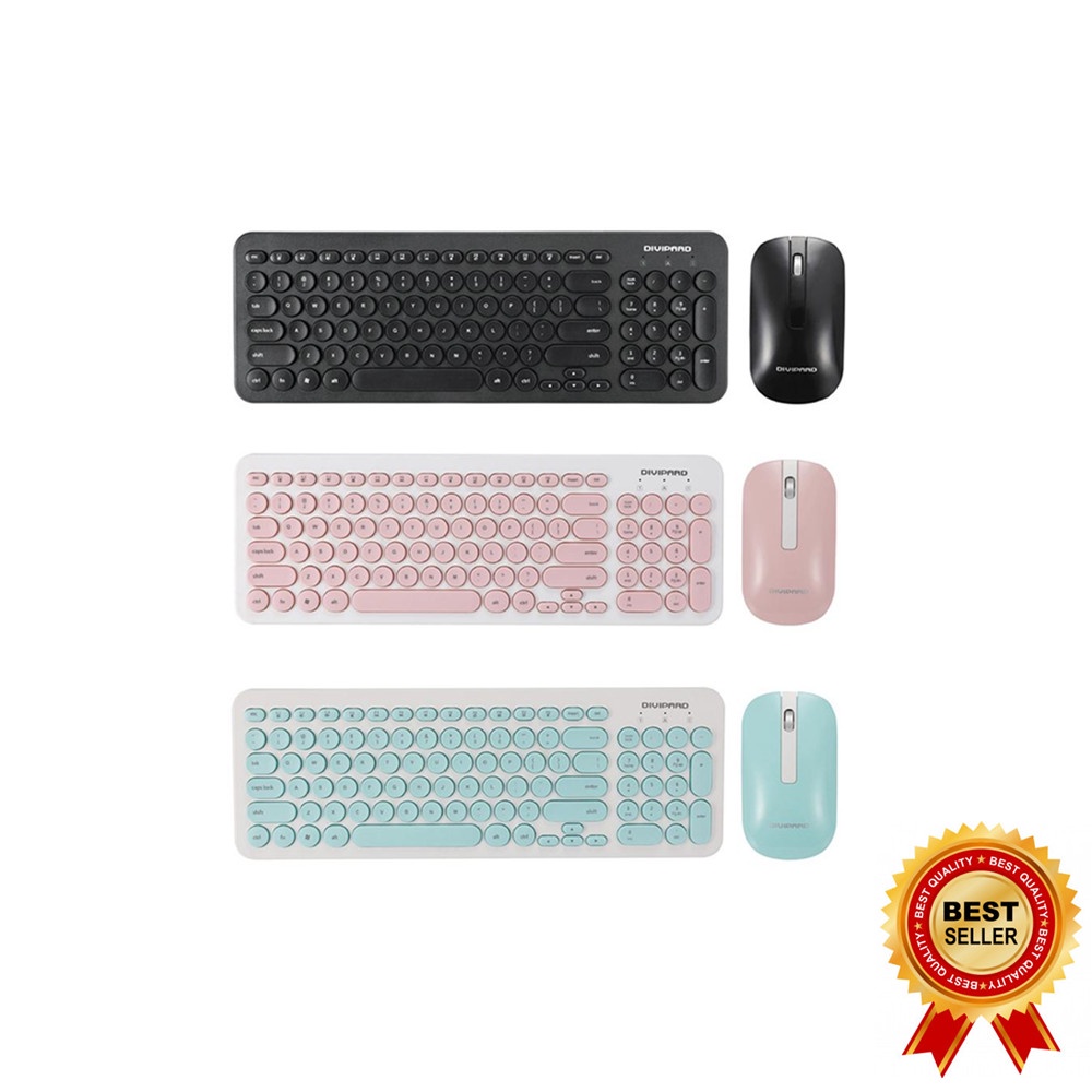 Button Round Wireless Keyboard Mouse 2.4G Silent Keypad Computer Laptop ...