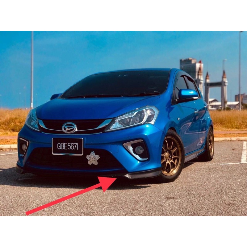 🔥Perodua Myvi (3rd Gen) 2018 PU Rubber Bodykit Front Skirting Gear Up ...