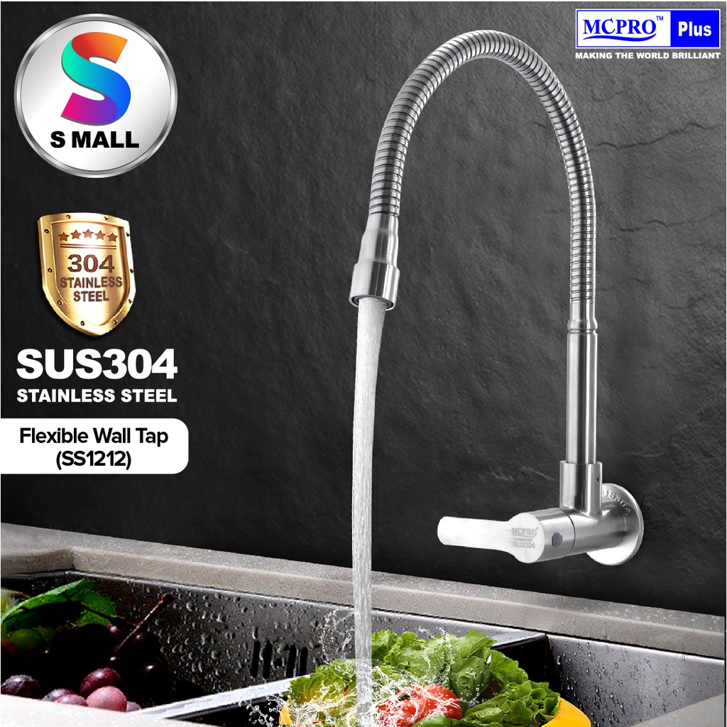 MCPRO Plus Stainless Steel SUS304 Kitchen Faucet FLEXIBLE WALL WATER ...