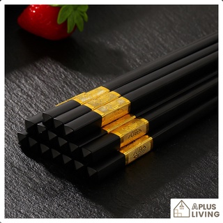 Classic Series Alloy Chopsticks Non-Slip Gold Color Label Chopsticks ...