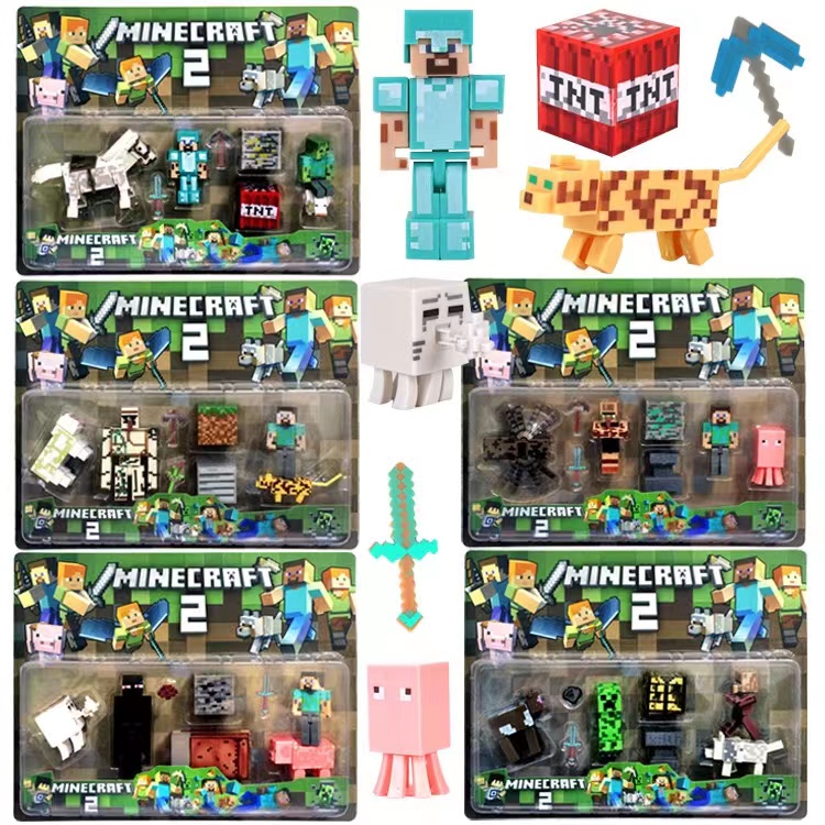 Minecraft Steve Alex Diamond Toy Ready Stock Set Mine Craft Birthday ...