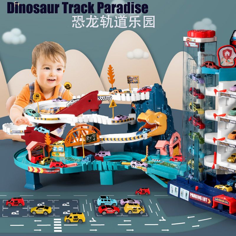 Car Track Kids Toys Dinosaur Highway Carpark Multilevel Multilayer ...