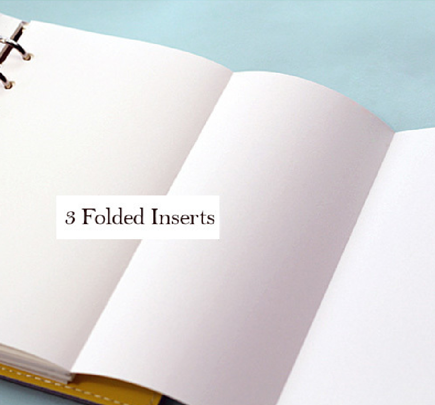 6 Binder Refillable Inserts - 3 Folded Inserts (Various Designs ...