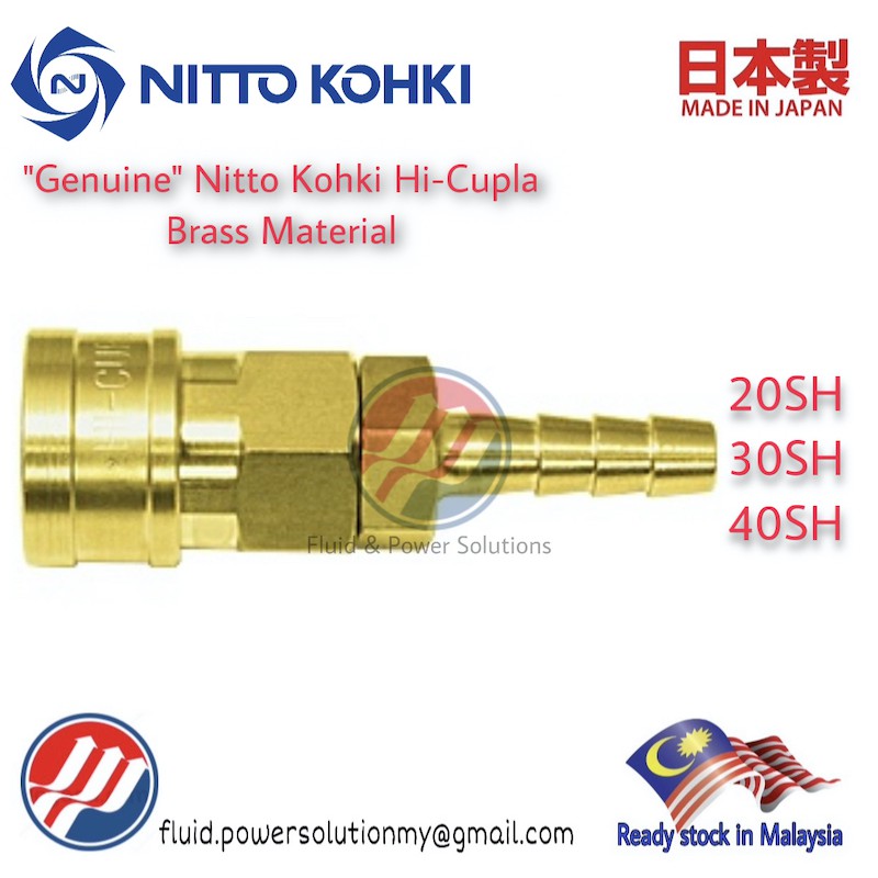 "Original" Nitto Kohki Hi Cupla Brass Socket and Plug, Air coupling compressor, quick coupler ...