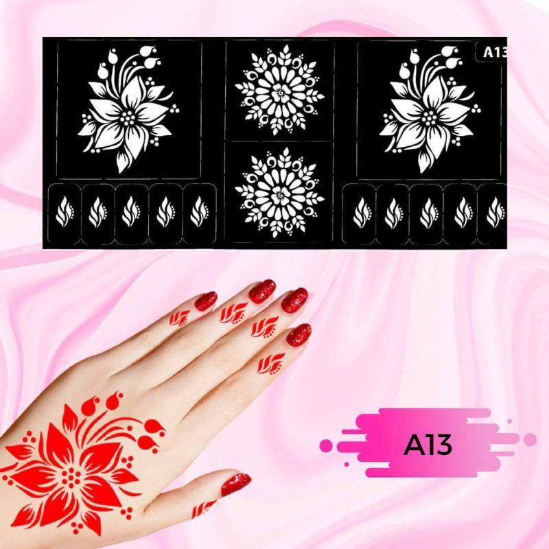 Henna Stencil Bunga & Daun Set RM12/set (ADULT) | Shopee Malaysia