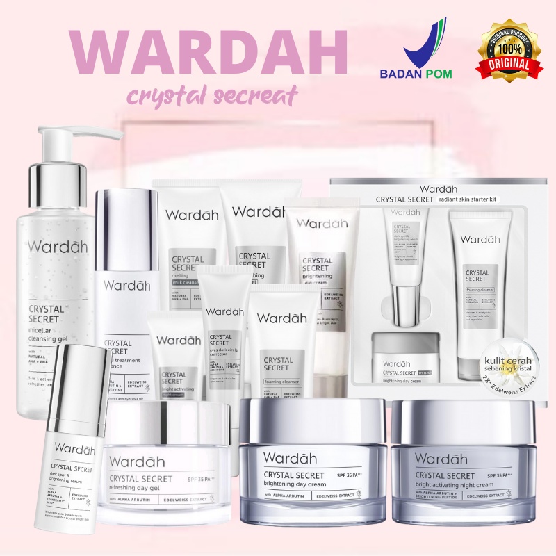 WARDAH CRYSTAL SECRET SERIES / SECRET DAY CREAM / NIGHT CREAM/ DAY GEL ...