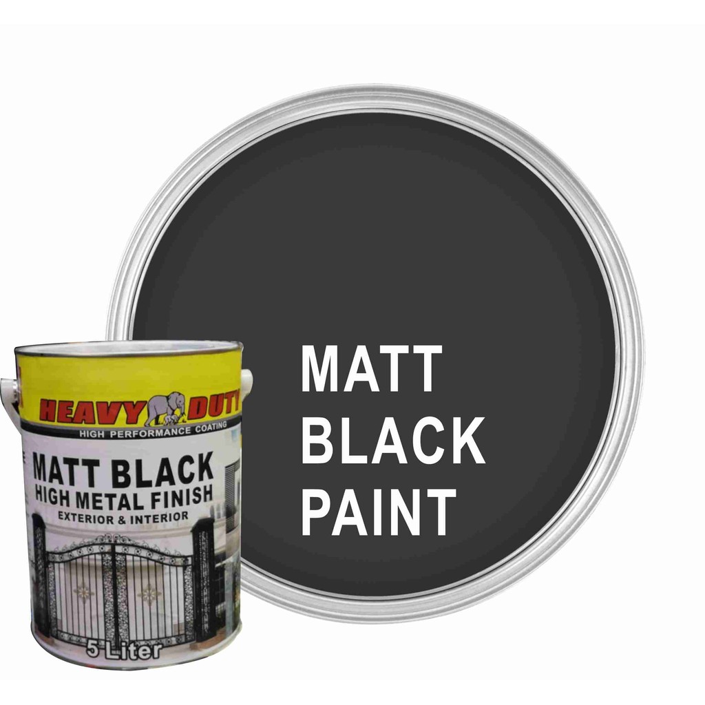 MATT BLACK ( 5L ) 5 LITER HIGH METAL FINISH EXTERIOR & INTERIOR MATT ...