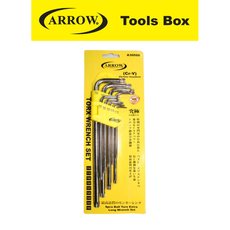 ARROW A30500 9 PIECES LONG BAIL TORX WRENCH SET EASY USE SAFETY GOOD ...