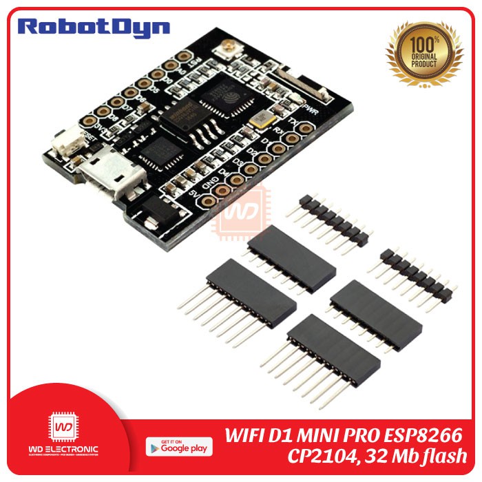 Robotdyn WIFI D1 MINI PRO ESP8266 CP2104 LIKE WEMOS D1 MINI PRO ESP8266 ...