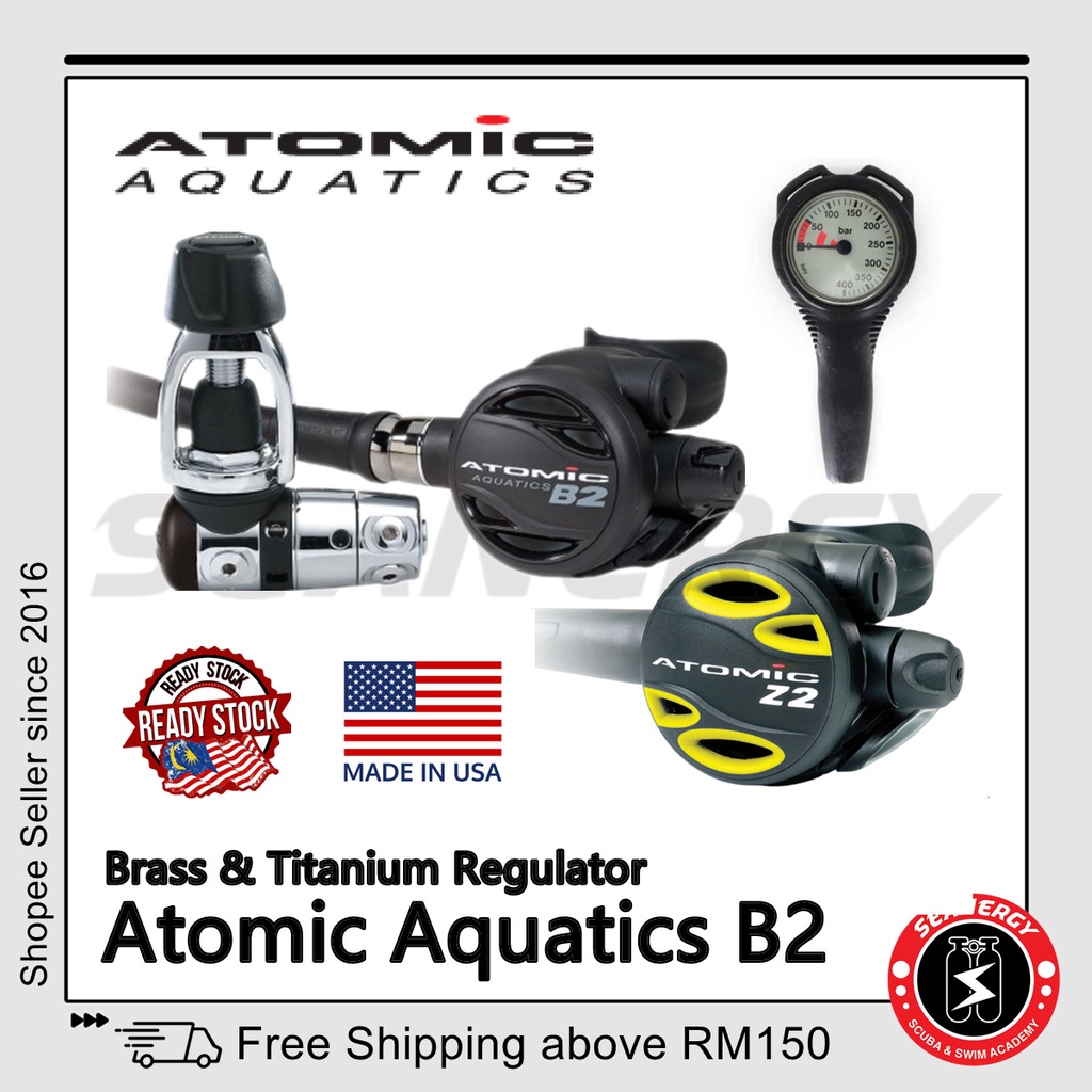 Atomic Aquatics B2 Regulator Set Balanced Regulator Brass and Titanium Regulator For Scuba ...