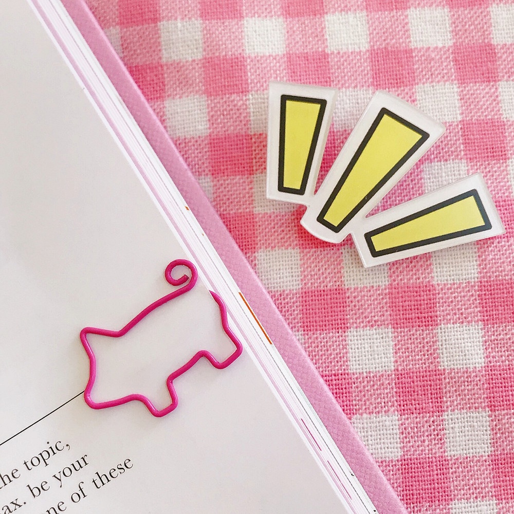 【GE012】Cartoon cute piggy paperclip curly tail piggy bookmark paperclip ...