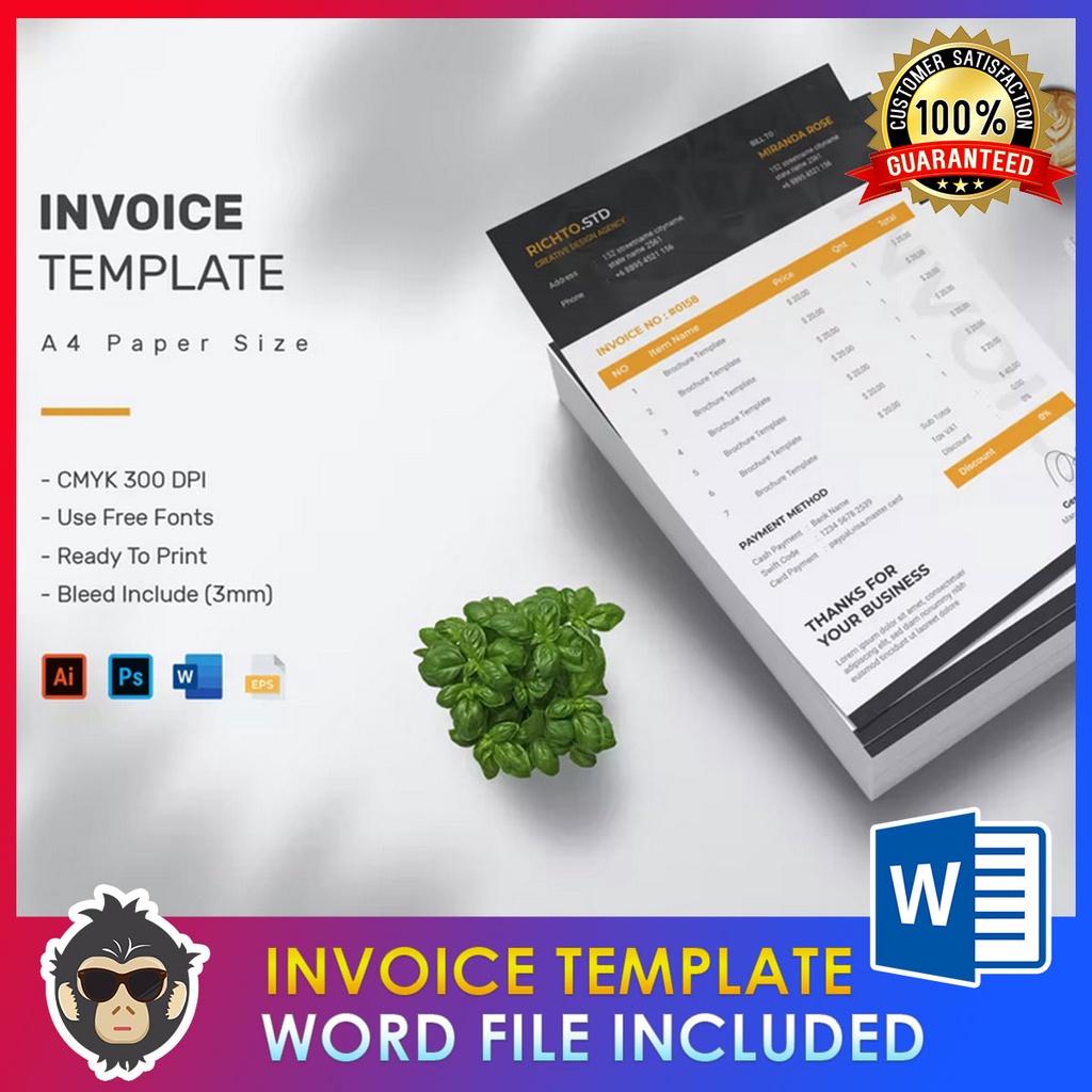 Creative Invoices Various Editable in Word, PSD | Shopee Malaysia