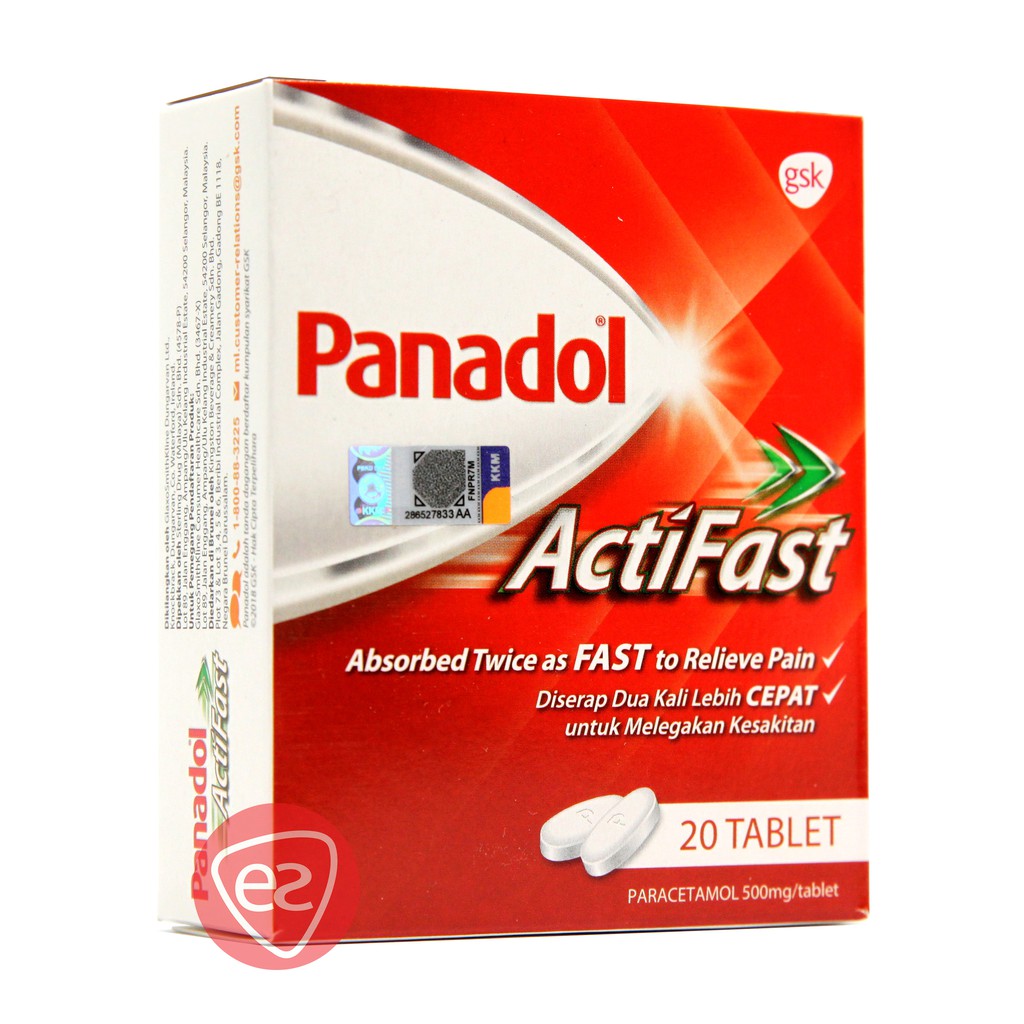Panadol Actifast 500mg (Paracetamol) Caplet 20s | Shopee Malaysia