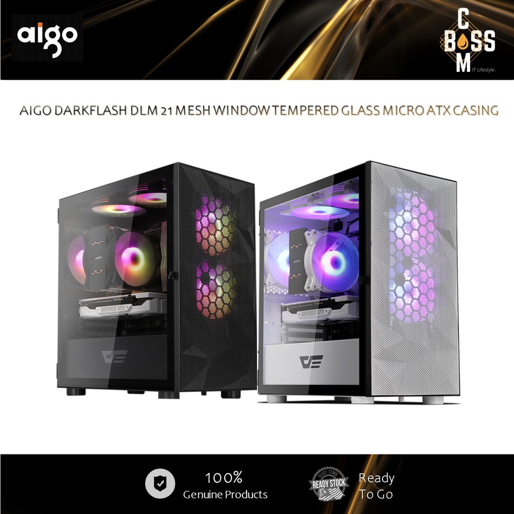*HOT MODEL* AIGO DARKFLASH DLM 21 MESH WINDOW TEMPERED GLASS MICRO ATX ...
