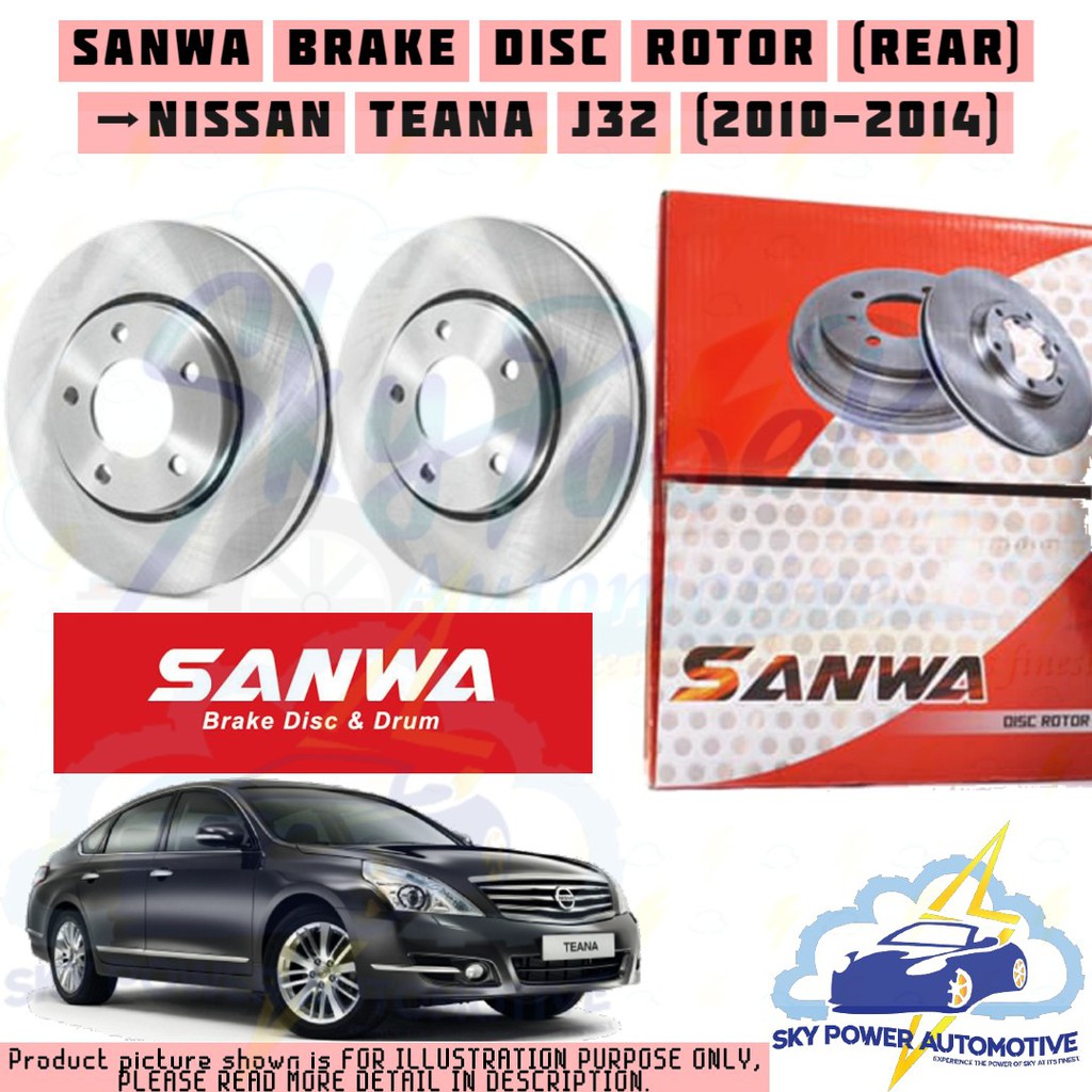 SANWA NISSAN TEANA J32 BRAKE DISC ROTOR (REAR) | Shopee Malaysia