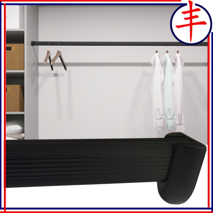 FY Wardrobe Hanger Rod Clothes Oval Pipe Bracket (Matt Black) | Shopee ...