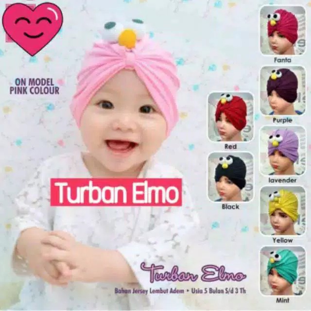Newborn Baby Girl Turban 0 6 Months Baby Elmo Turban | Shopee Malaysia