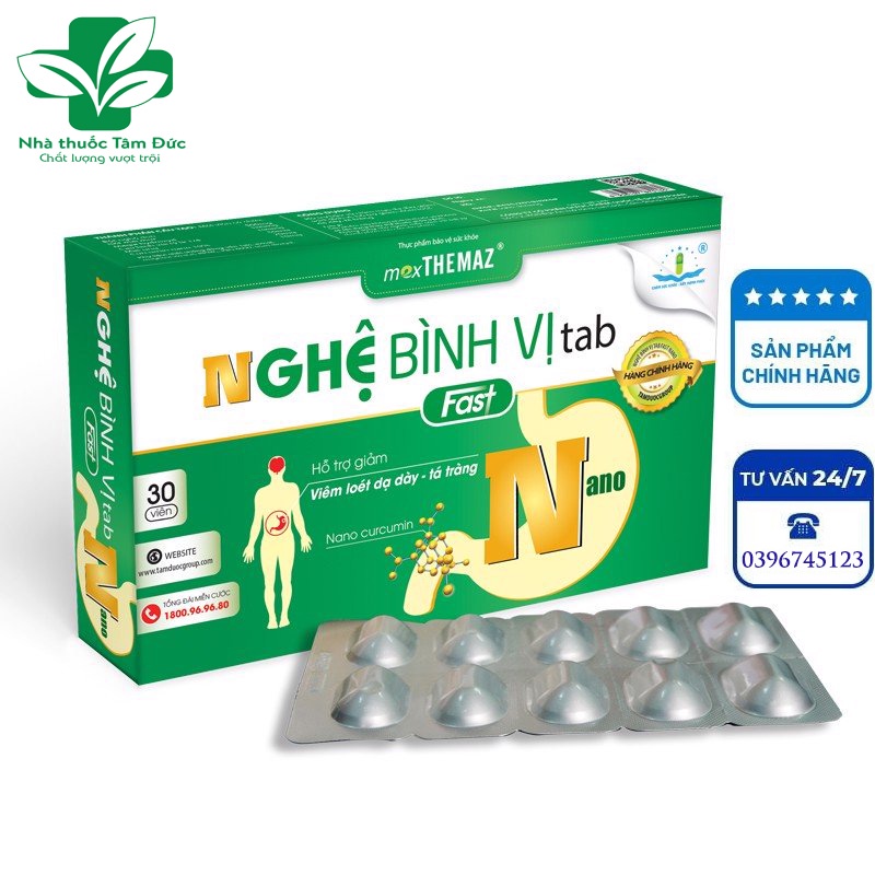 (GENUINE) Turmeric Binh Vi Tab (N-shaped stomach) Box of 30 Tablets ...