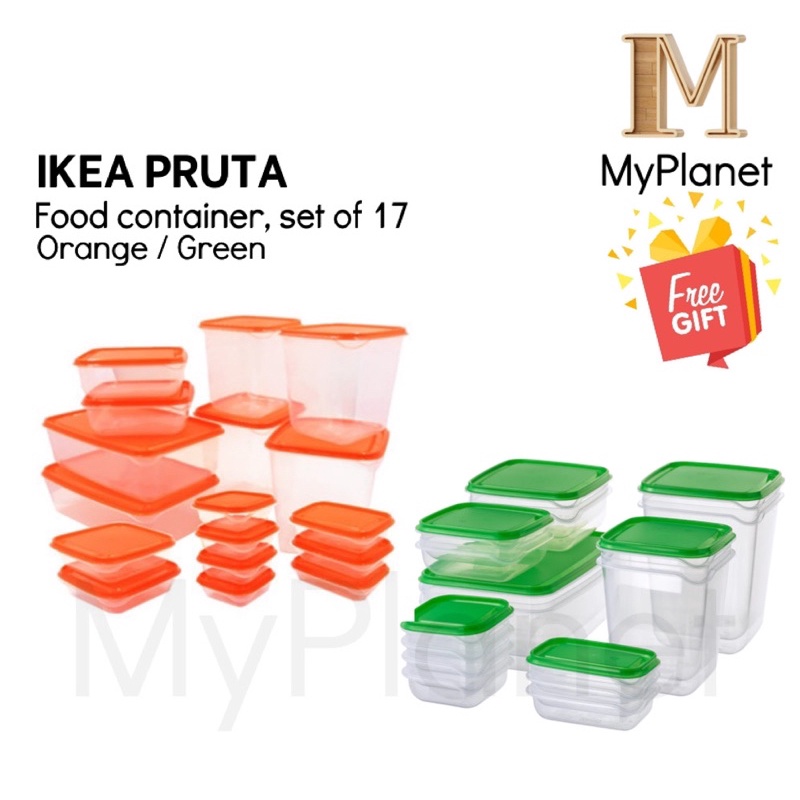[17-PIECE SET] IKEA PRUTA FOOD CONTAINER, TRANSPARENT | Shopee Malaysia