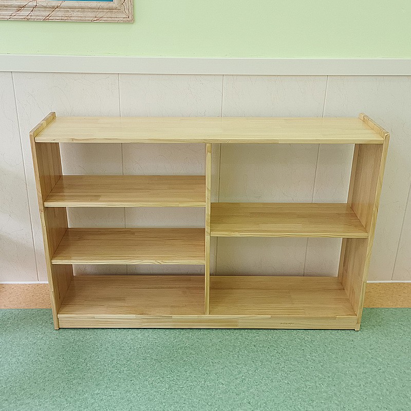 Kindergarten toy storage rack wholesale solid wood horizontal five grid ...