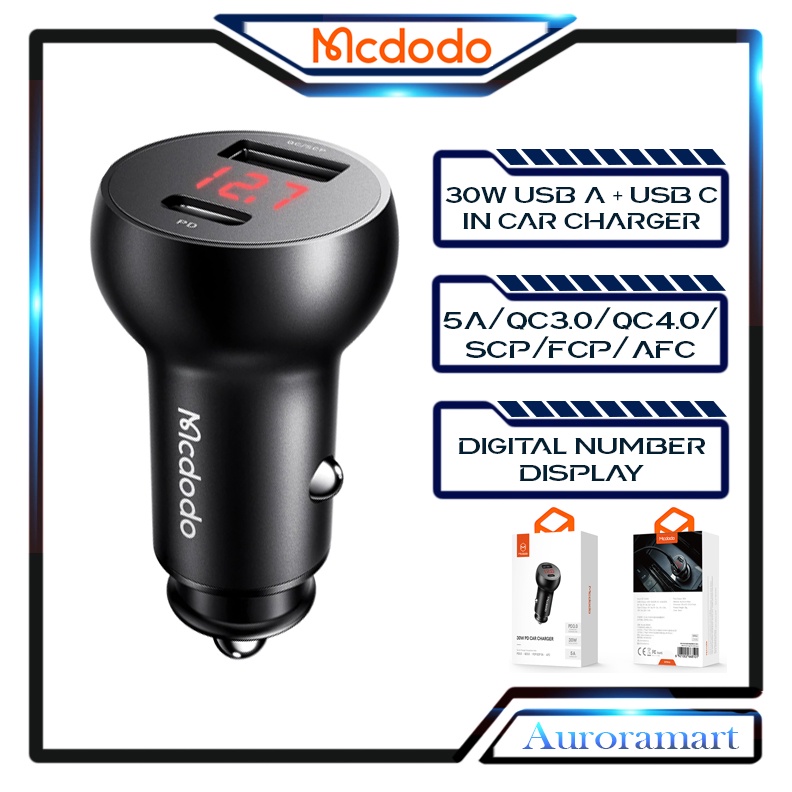 Original Mcdodo 30W PD Type C In Car Charger Super Charge SCP Fast ...