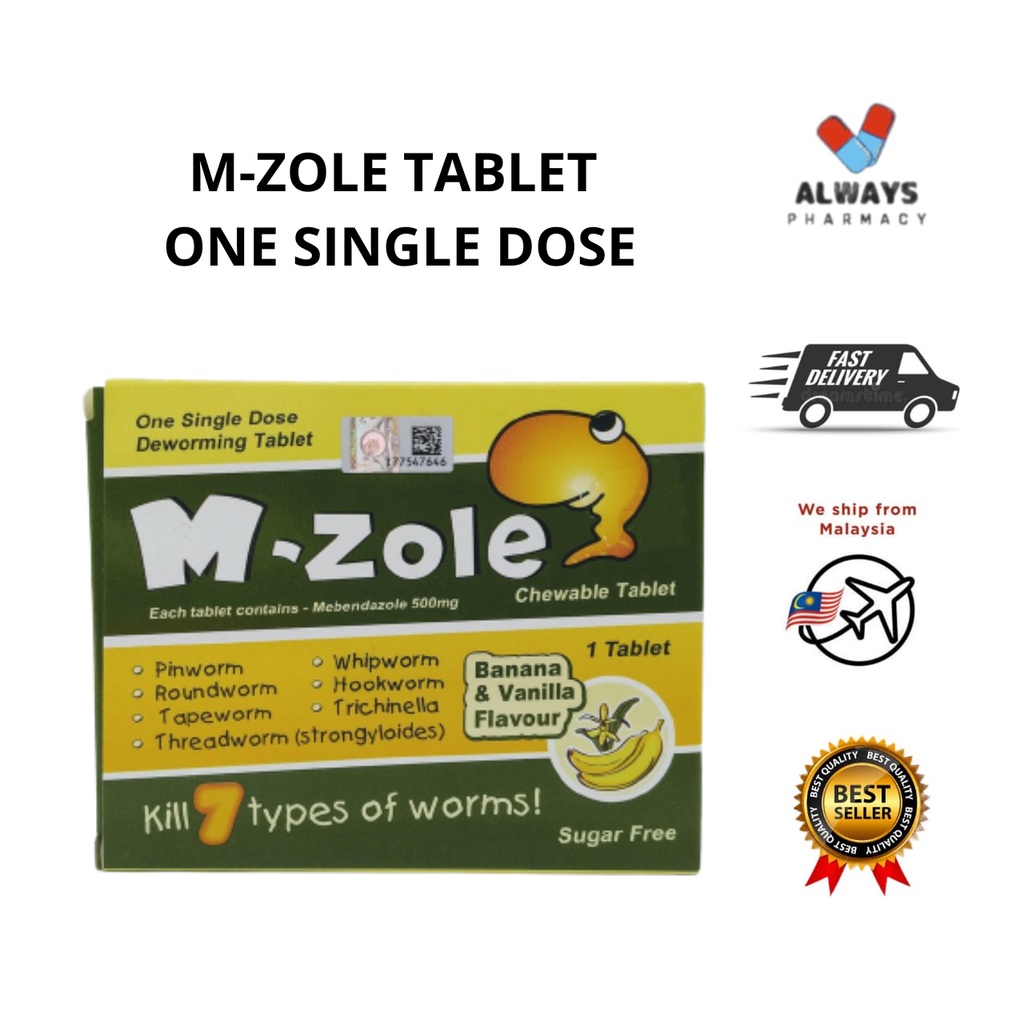 M-ZOLE TABLET ONE SINGLE DOSE ( UBAT CACING ) | Shopee Malaysia