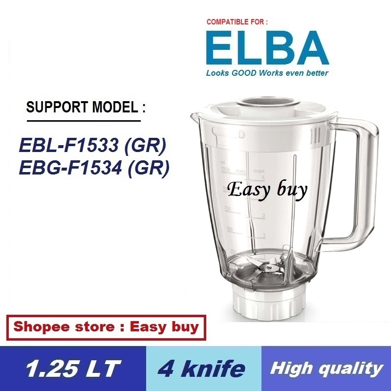 Elba Blender Jug & Dry Mill compatible support EBG-F1534 (GR) / EBL ...