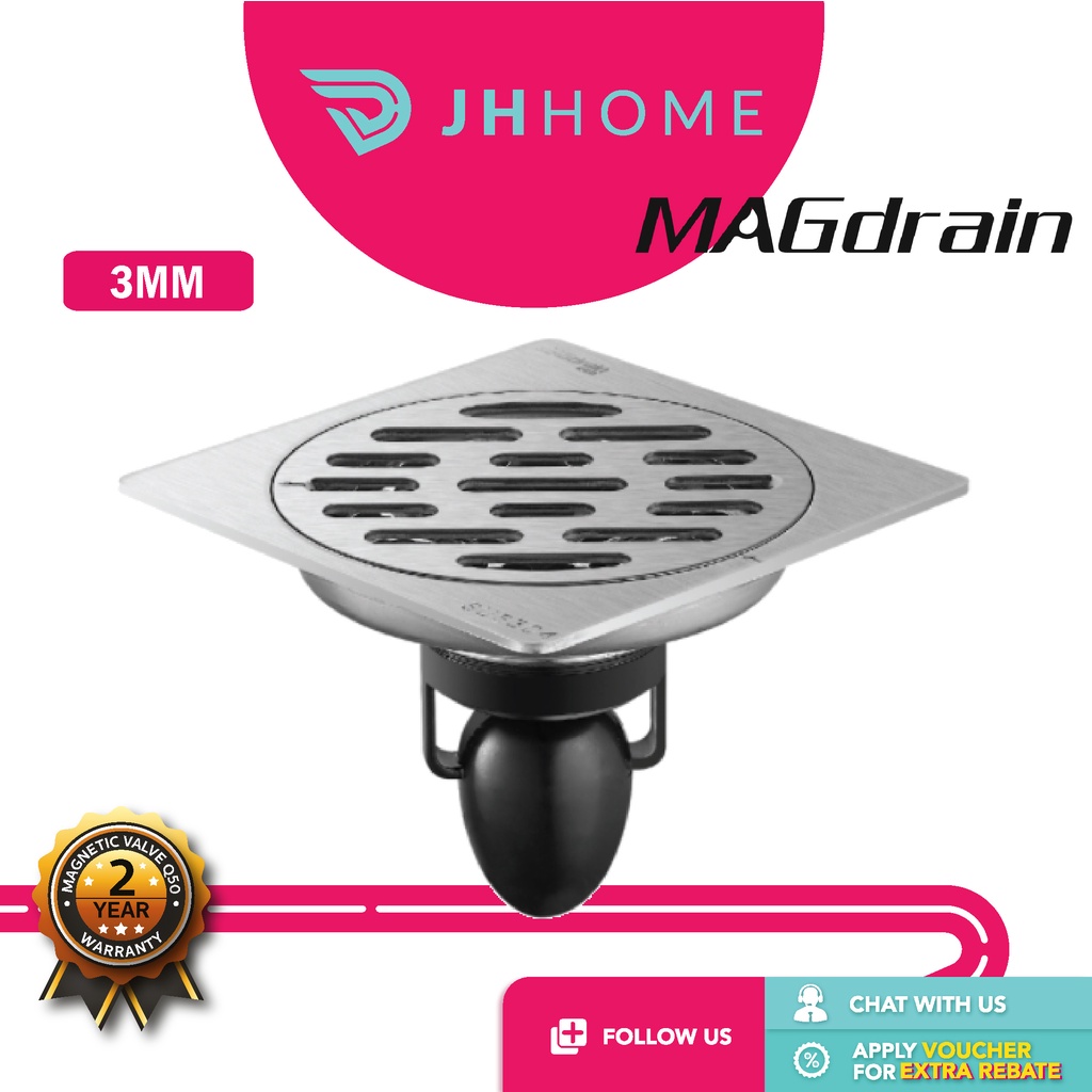 Magdrain Eco Elite Stainless Steel 304 Floor Drain (3.0mm/1.8mm ...