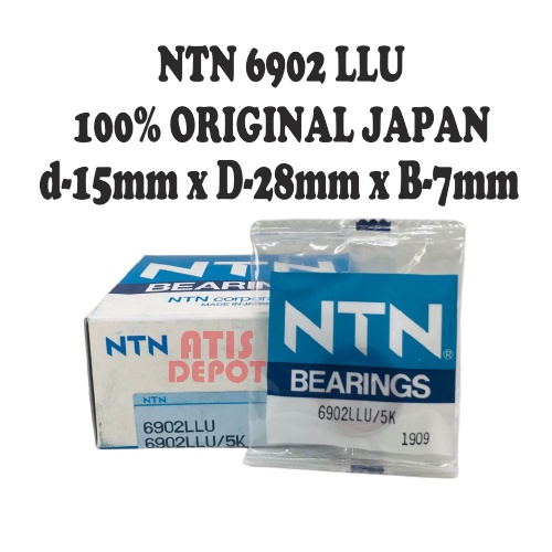 NTN 6902 LLU ( 15 x 28 x 7 ) 100% ORIGINAL Made In JAPAN Sealed Type Deep Groove Ball Bearings ...