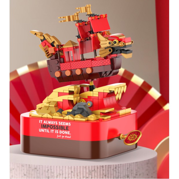 Chinese New Year Dragon Boat Music Box Building Bricks and Blocks ...