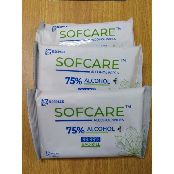 RESPACK SOFCARE 75% ALCOHOL WIPES 10PCS | Shopee Malaysia