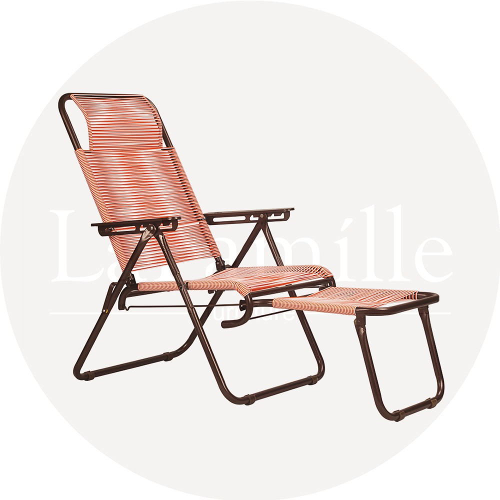 3V SLC704D-B-SVH-ORW Lazy Chair With 25mm Metal Pipe + PVC Round String ...