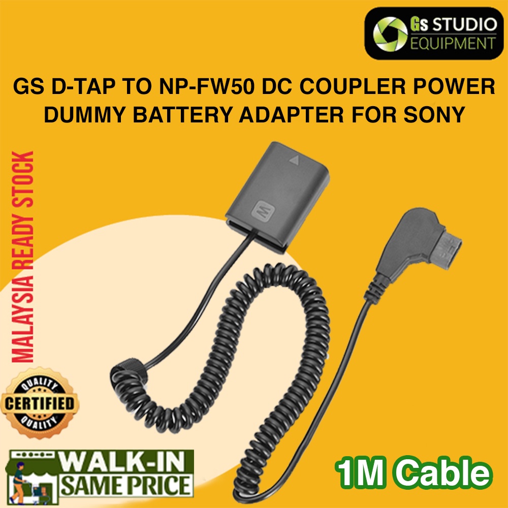 GS D-Tap To NP-FW50 DC Coupler Power Dummy Battery Adapter Cable For ...