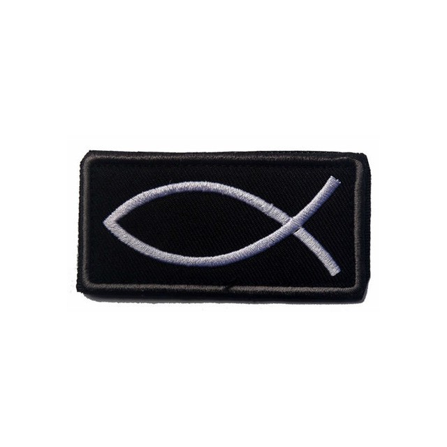 Embroidery Patch Jesus Fish Patch Christian Fish Symbol Tactical Emblem ...