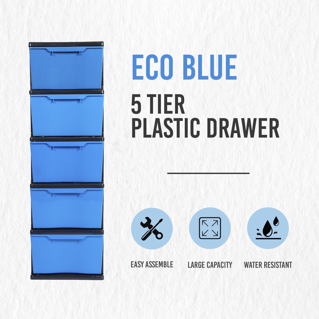 5 Tier ECO Big Storage Plastic Drawer Storage Cabinet Drawer Cabinet ...
