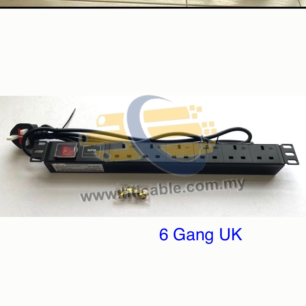 Surge / Lightning Protection 19inch Server Rack PDU 5 / 6 / 10 Gang 13A ...