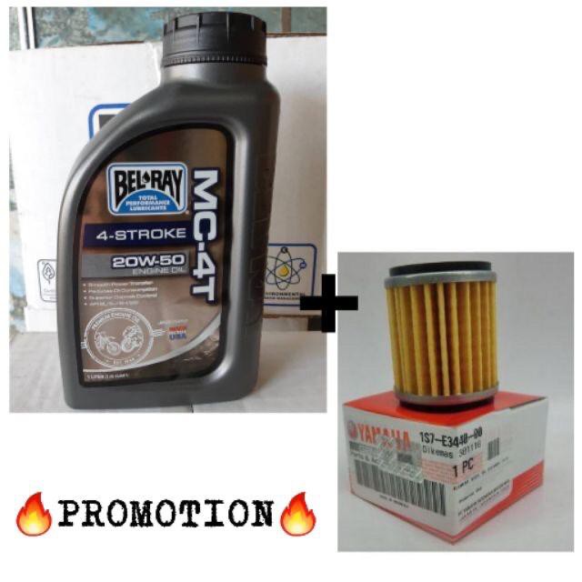 4T BELRAY MINERAL ENGINE OIL 20W-50+OIL FILTER YAMAHA | Shopee Malaysia