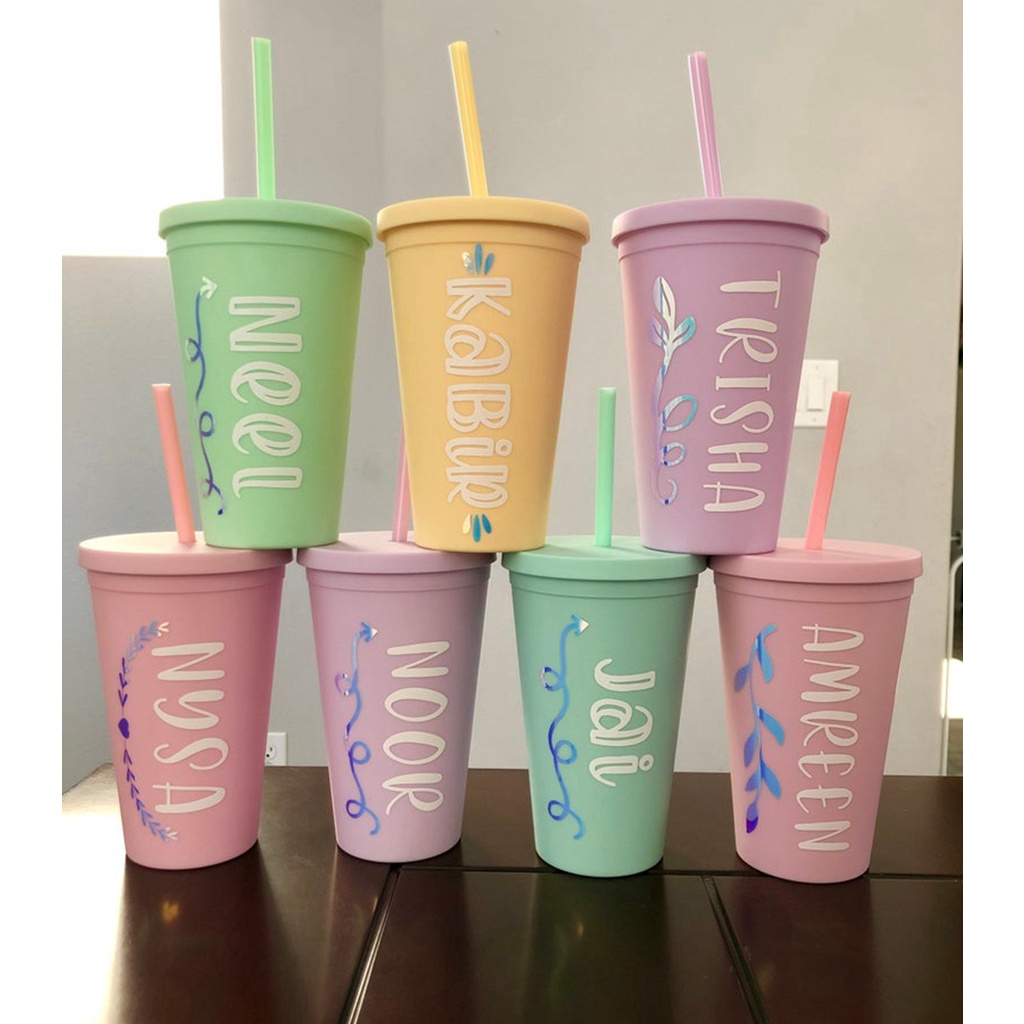 Ins Style Tumblr with Straw Cute Tumbler with Straw Solid Color Cup ...