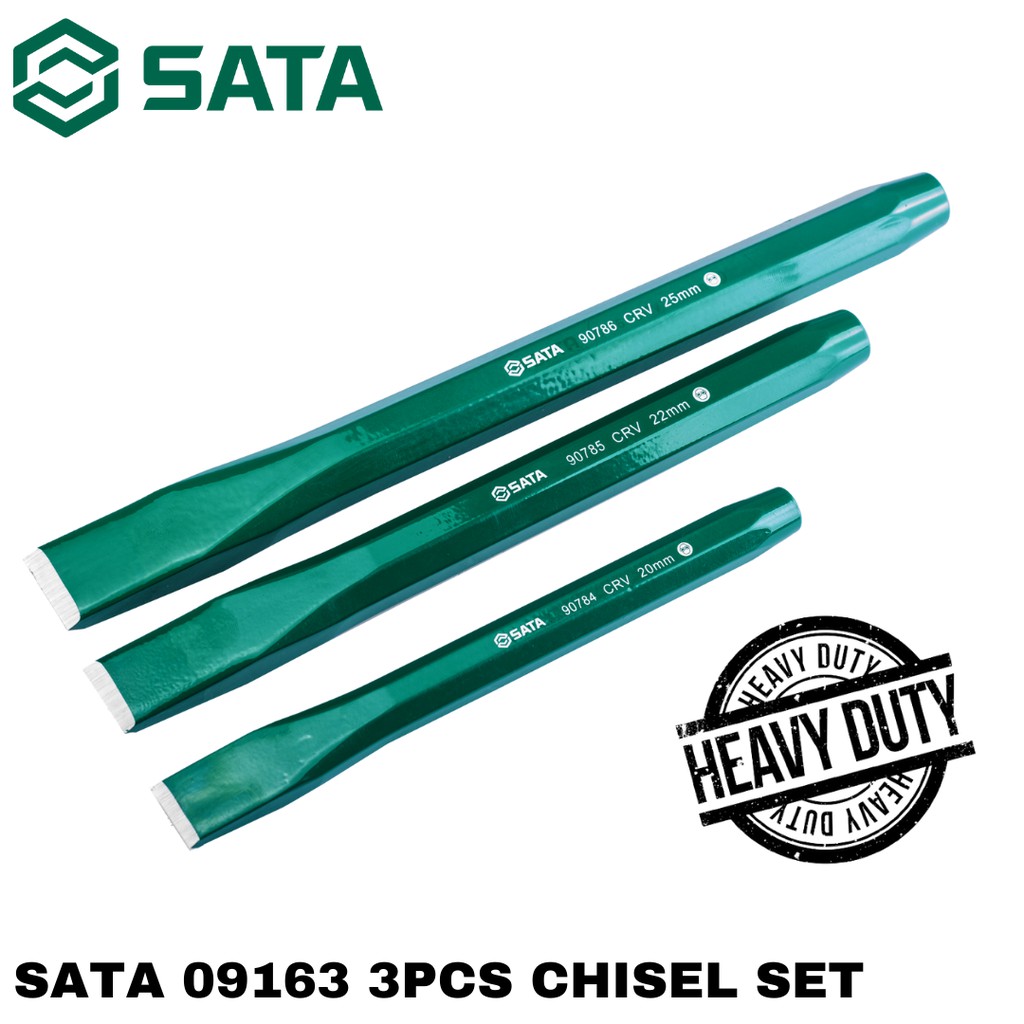 SATA 09163 3PCS CHISEL SET / CHISEL SET / COLD CHISEL 20X200 22X250 ...