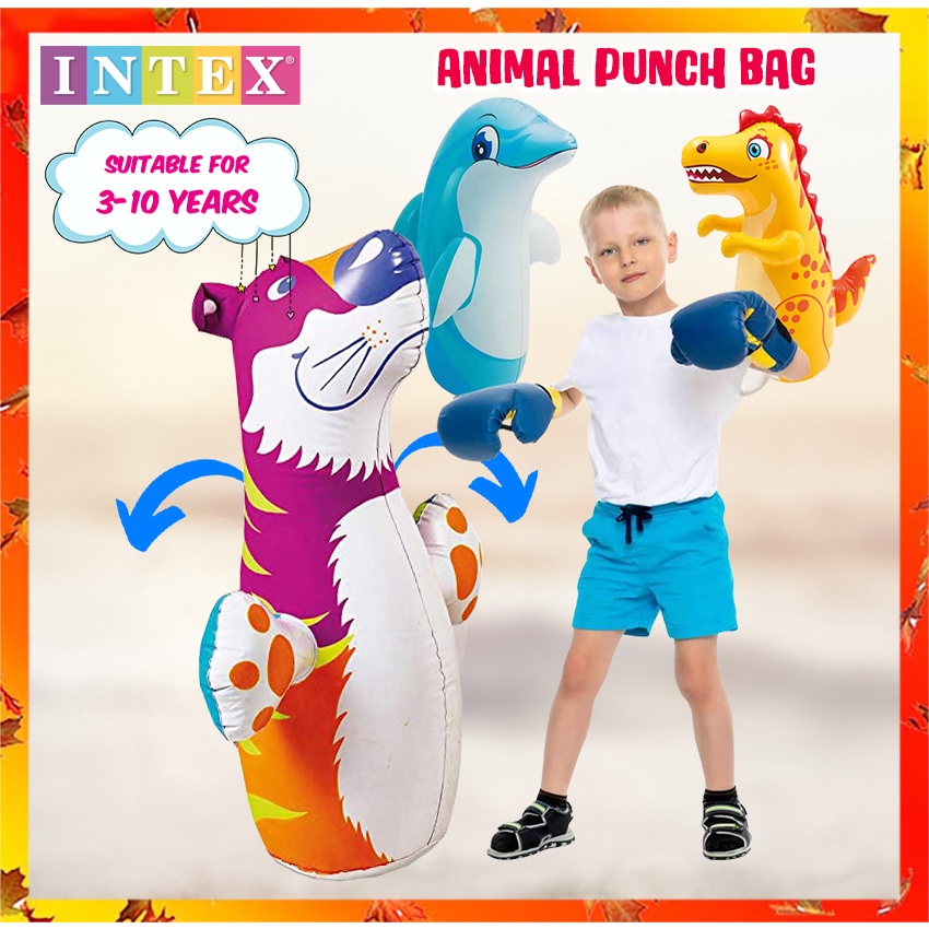 INTEX 44670 Inflatable Animal Toy Children 3D Bop Bags Designs Boxing ...