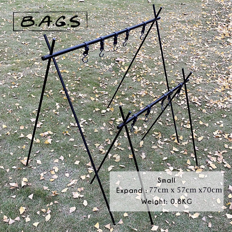TheBags Aluminum Alloy Hanging Tripod Rack For Camping With 5 Hanger In ...