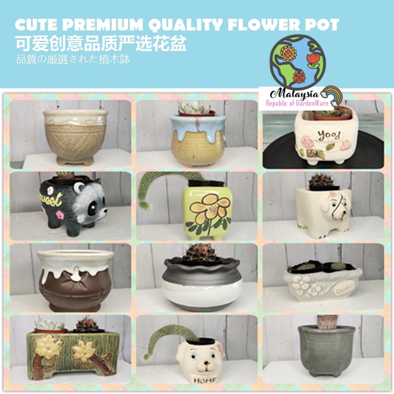Flower Pots Pasu Seramik Bunga Ceramic Cartoon Doraemon Gardening ...